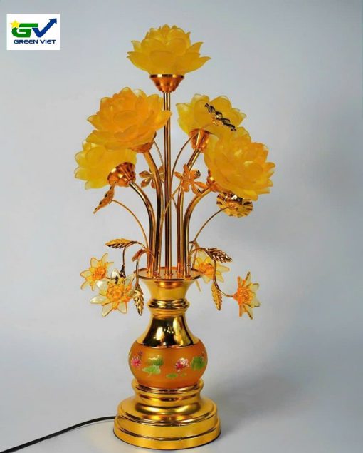 Đèn thờ hoa sen DTS01- Đèn led Green Việt